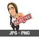 3D Business Woman Rejected Stamp, Graphics | GraphicRiver