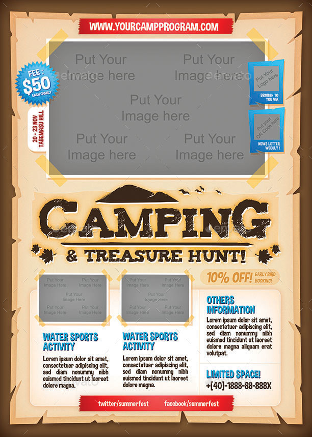 Camping Flyer Bundle, Print Templates | GraphicRiver