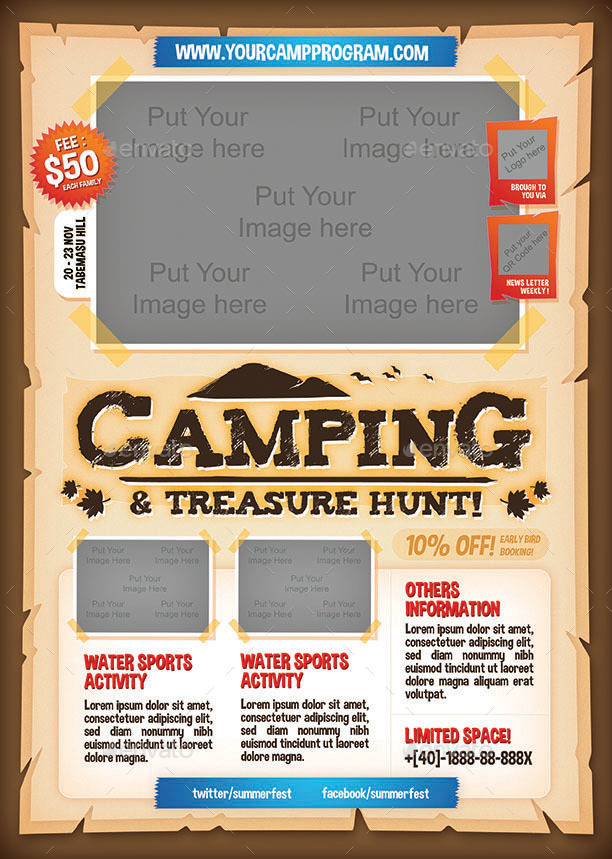 Camping Flyer Bundle, Print Templates | GraphicRiver