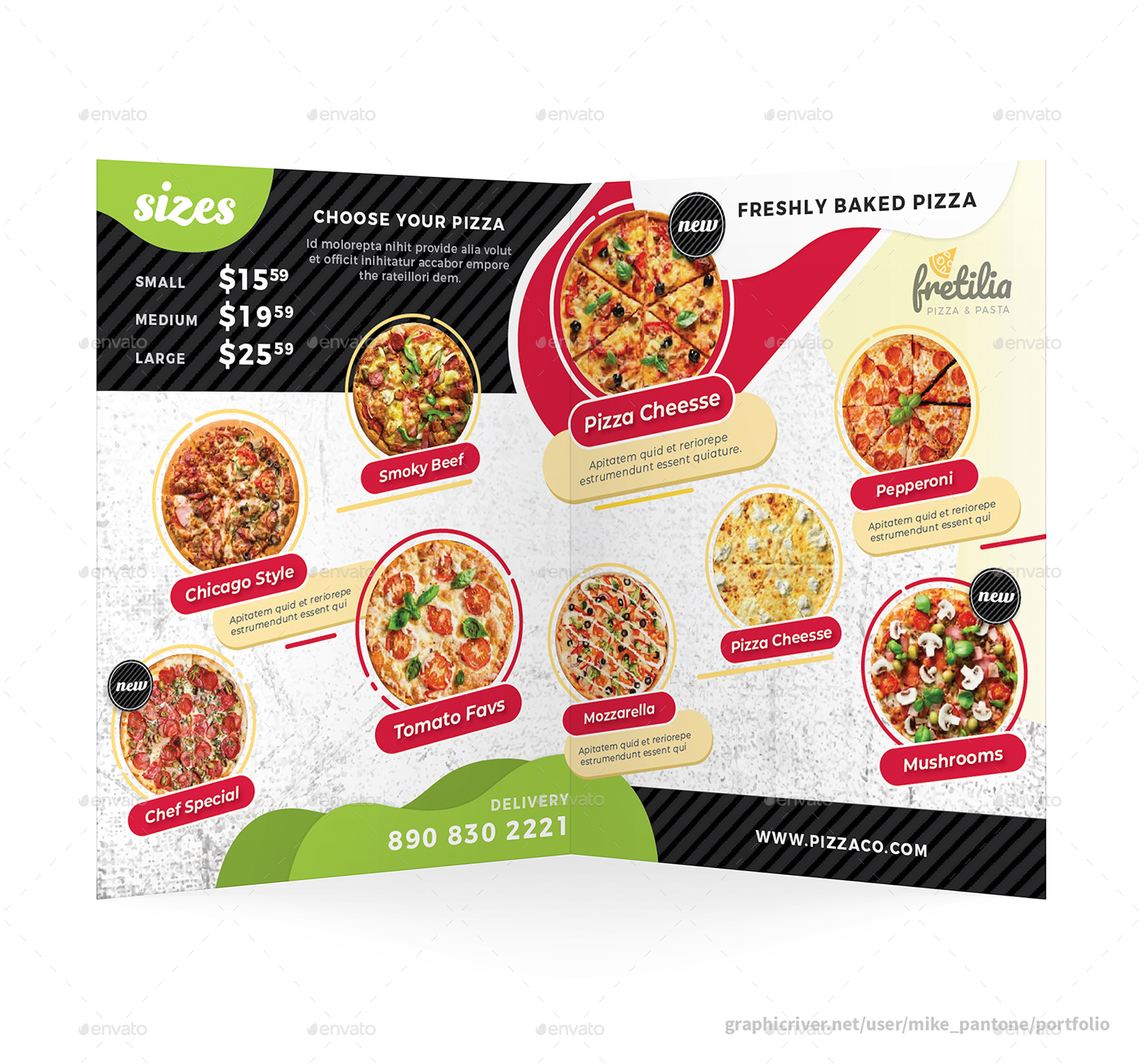 Pizza Menu Print Bundle 4, Print Templates | GraphicRiver