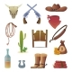 Wild West Icon Cowboys Country Western Symbols, Vectors | GraphicRiver