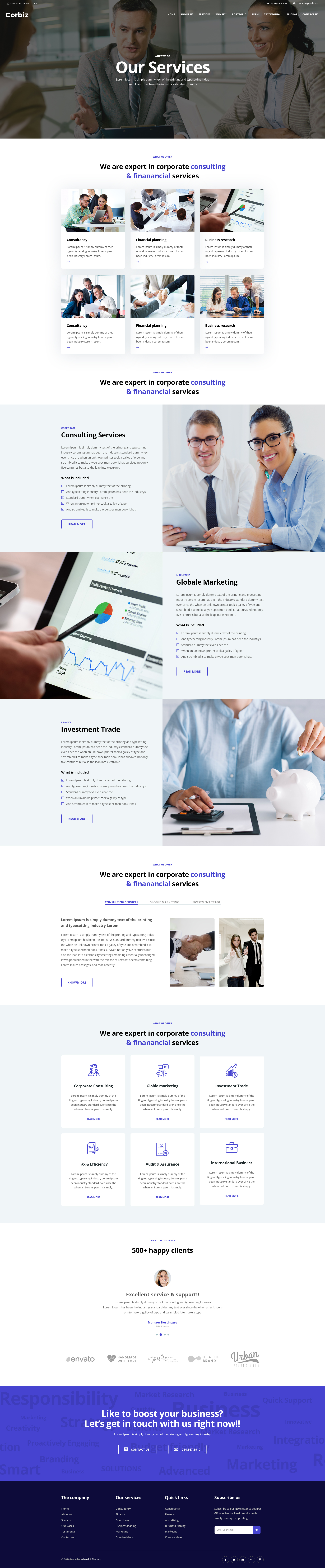 Corbiz - Multipurpose Business Consulting HTML Template by Kalanidhithemes
