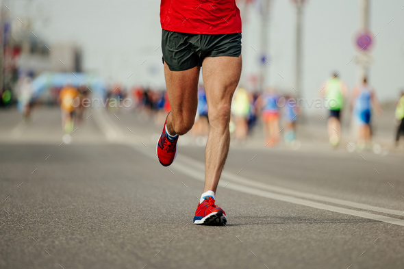 man runner athlete in red t-shirt Stock Photo by realsportsphotos ...