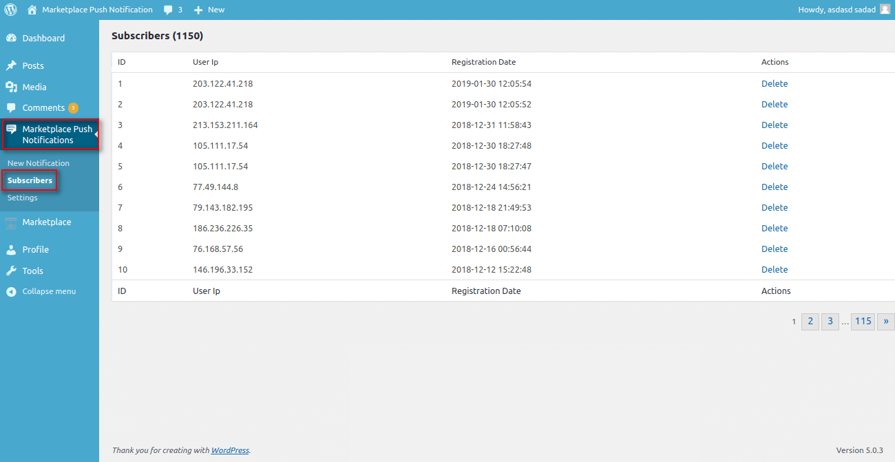 WordPress WooCommerce Marketplace Web Push Notification Plugin by webkul