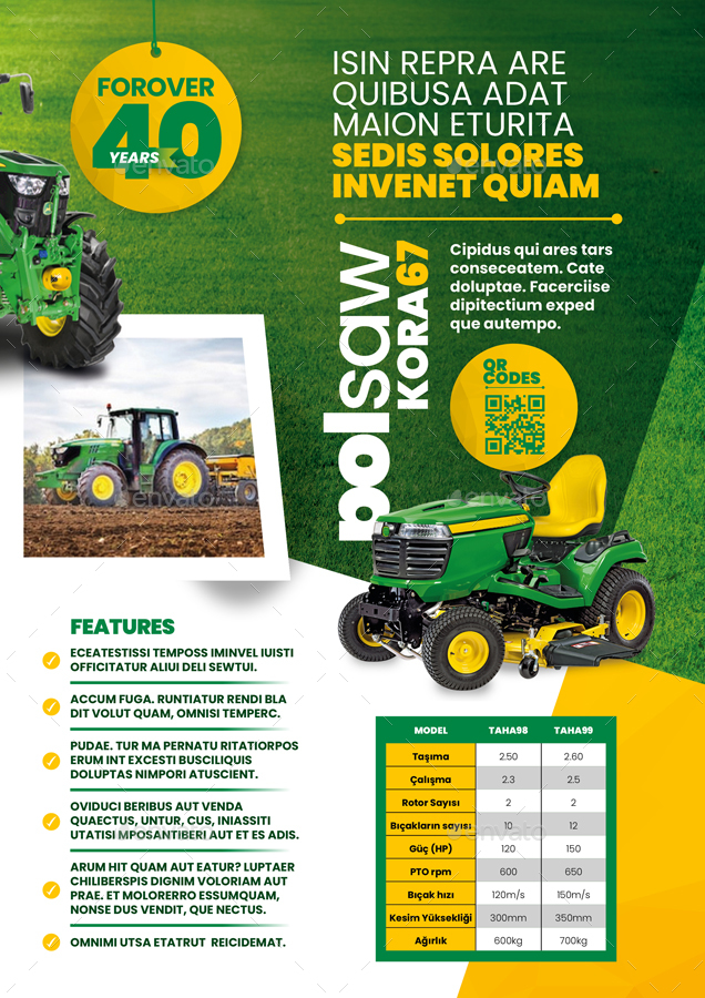 Vehichle Mower Brochure Templates, Print Templates | GraphicRiver