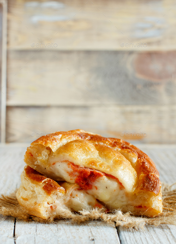 Rustico - traditional pastry from Lecce, Italy Stock Photo by katrinshine