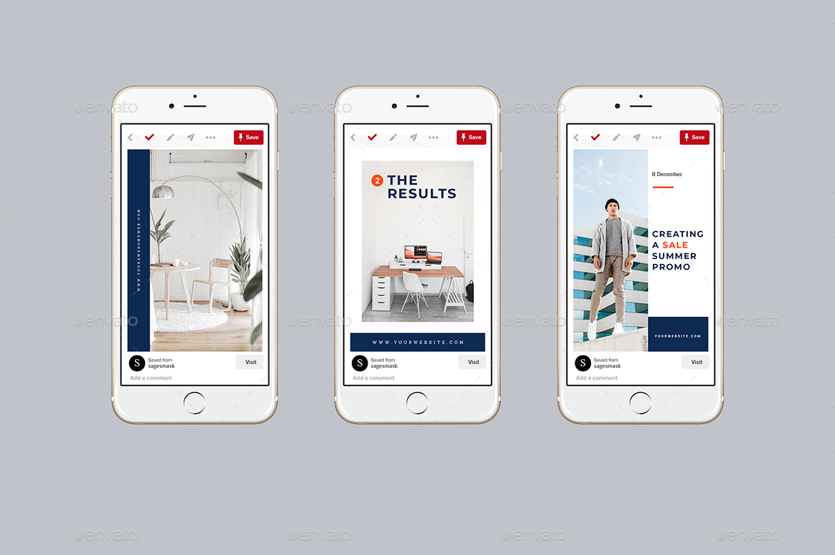 Pinterest Templates Vol. 17, Web Elements | GraphicRiver