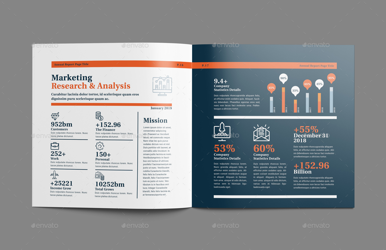 Square Annual Report, Print Templates | GraphicRiver
