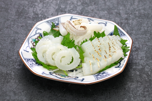 cuttlefish sashimi, japanese cuisine Stock Photo by motghnit | PhotoDune