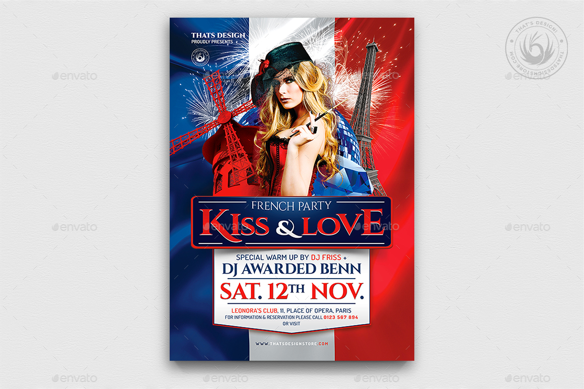 French Party Flyer Template V1 by lou606 | GraphicRiver