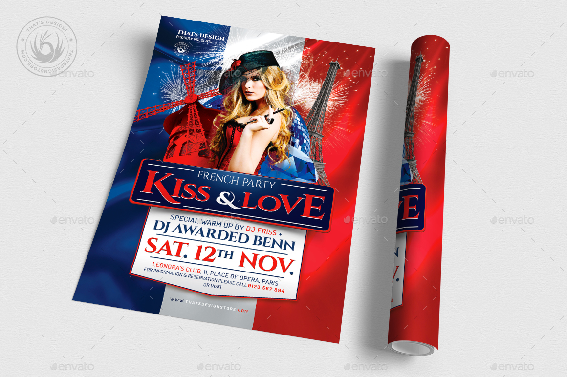 French Party Flyer Template V1 by lou606 | GraphicRiver