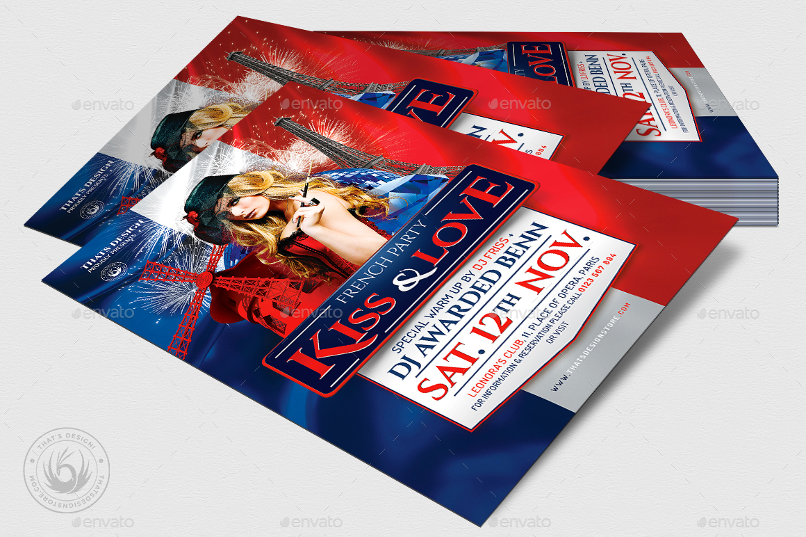 French Party Flyer Template V1 by lou606 | GraphicRiver