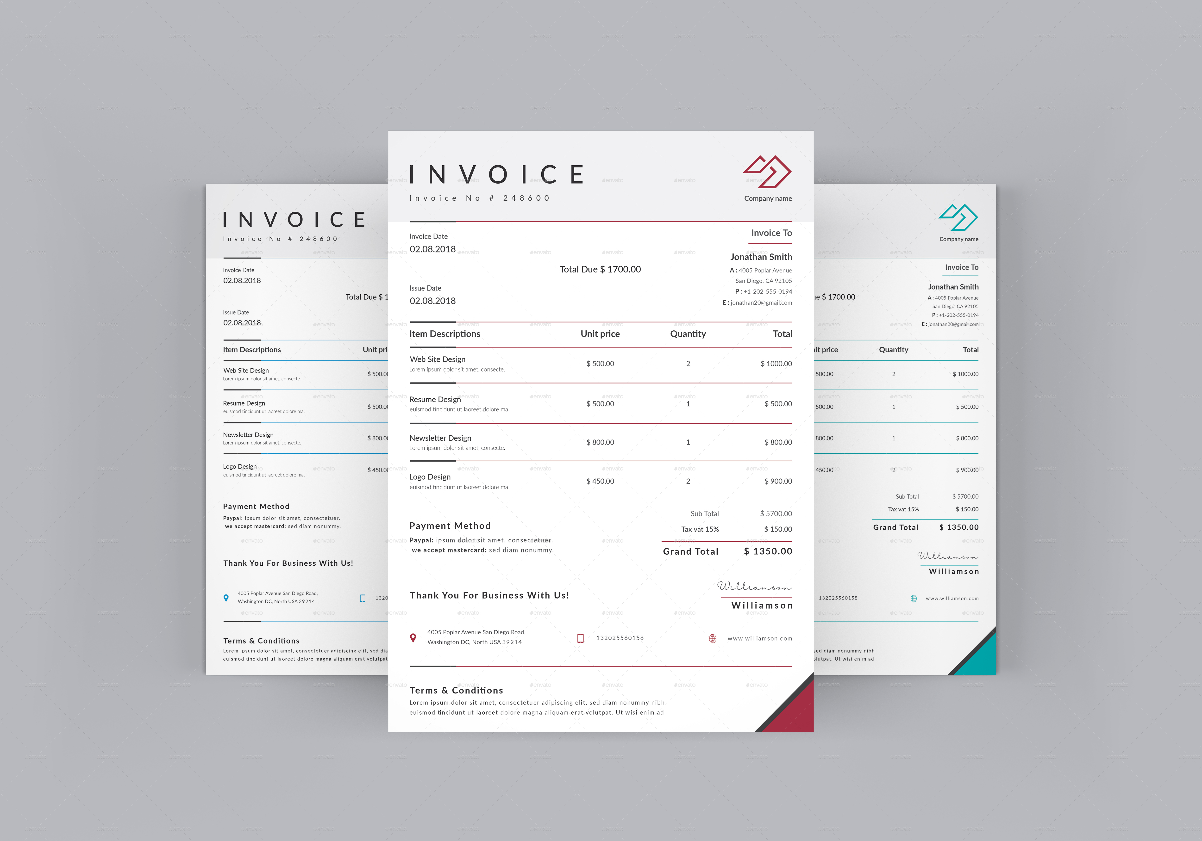 Invoice Bundle Invoices, Print Templates | GraphicRiver