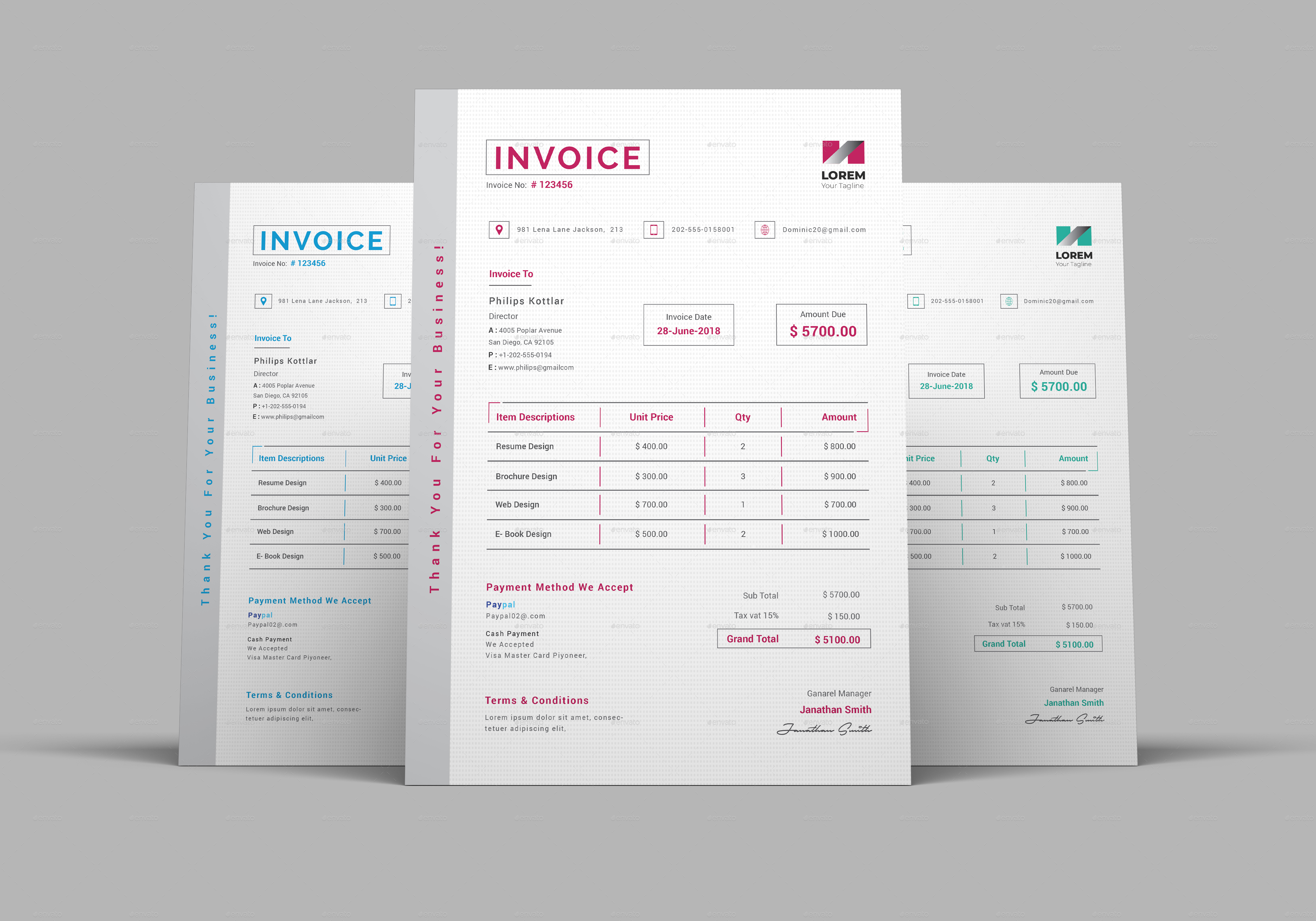 Invoice Bundle Invoices, Print Templates | GraphicRiver