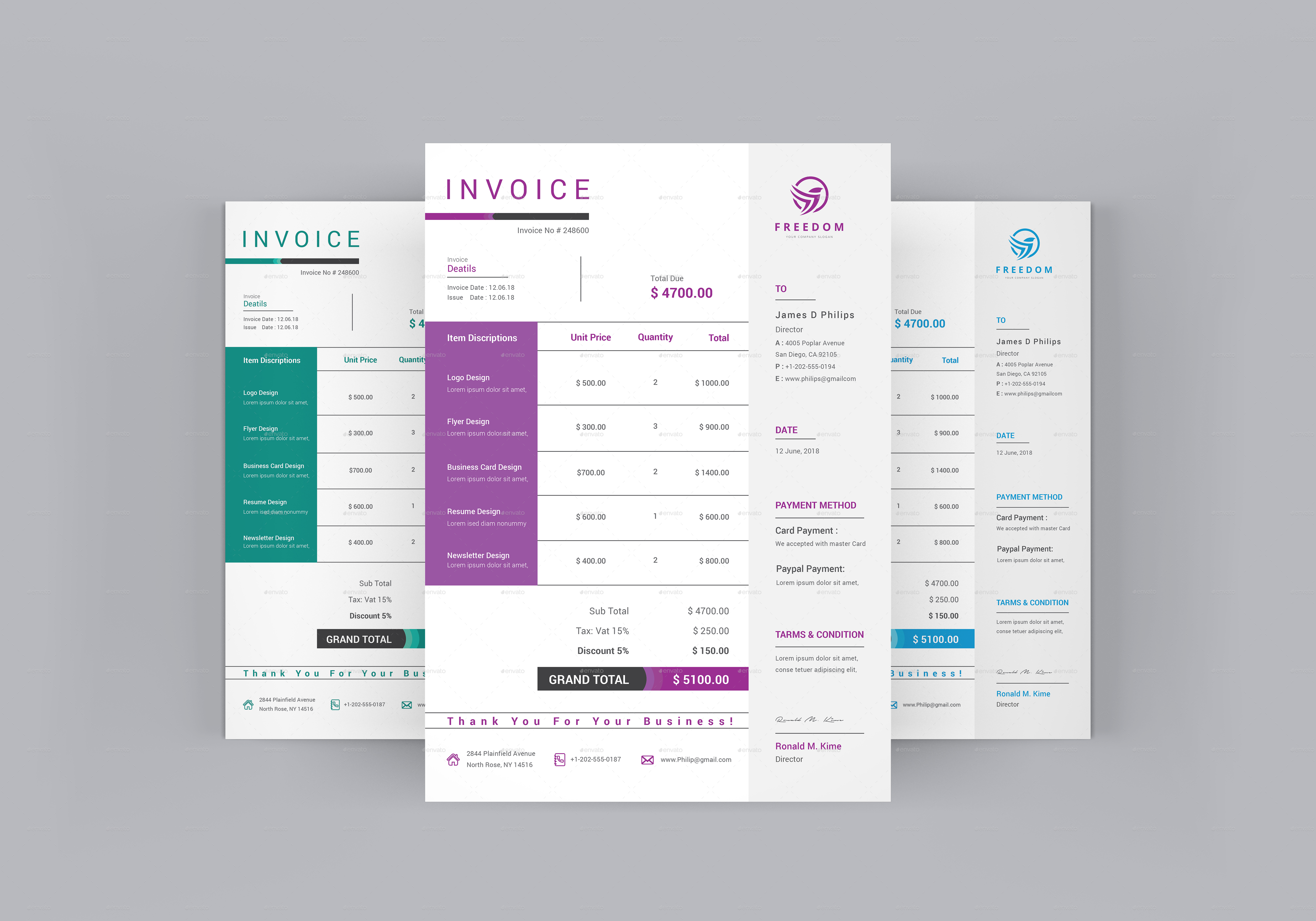 Invoice Bundle Invoices, Print Templates | GraphicRiver