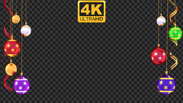 Christmas Balls Frame - 4K - Alpha - Loop, Motion Graphics | VideoHive