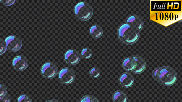 Rising Soap Bubbles - Alpha Channel, Motion Graphics | VideoHive