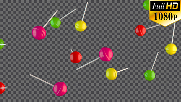 Falling Lollipop Candy - Alpha Channel, Motion Graphics | VideoHive