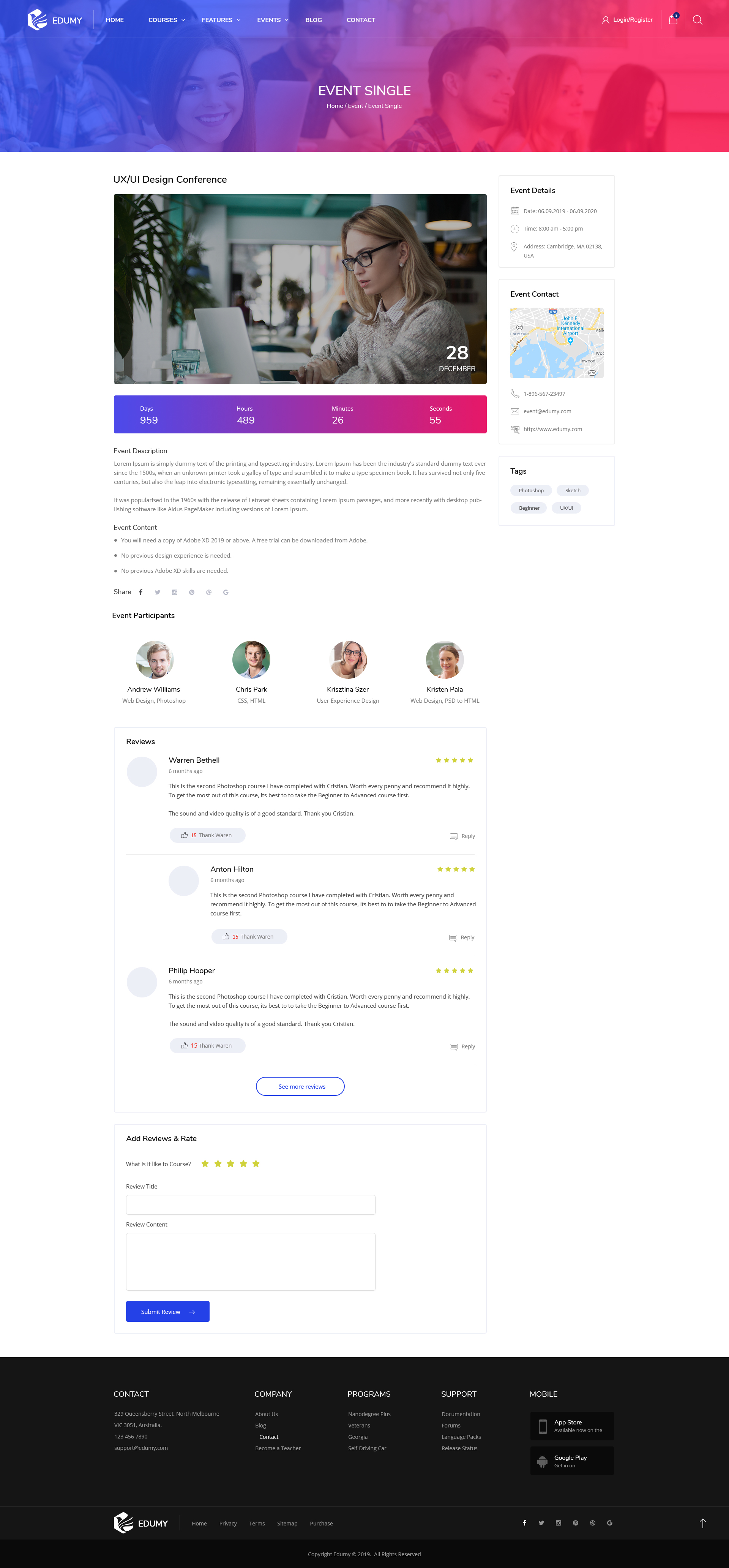 Edumy - LMS Online Education Course & School PSD Template by CreativeLayers