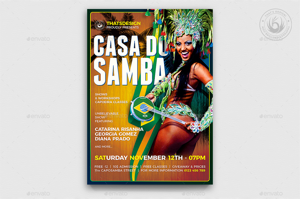 Samba Flyer Template, Print Templates | GraphicRiver