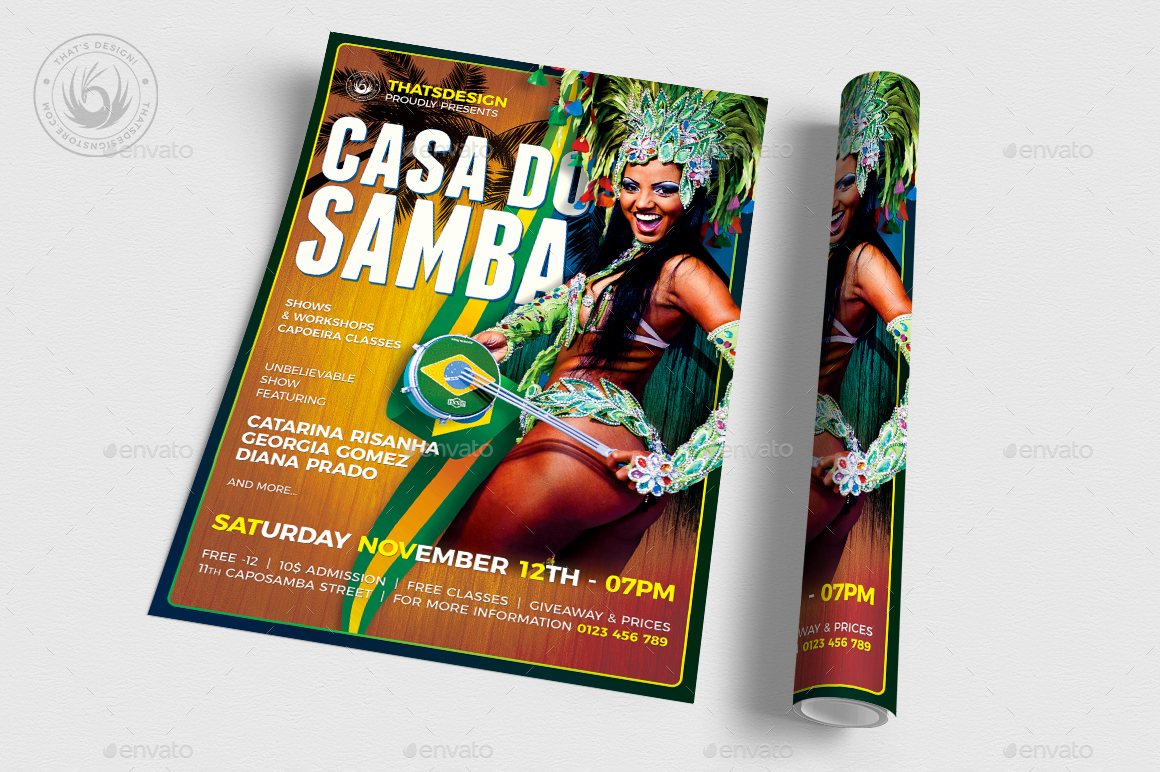 Samba Flyer Template, Print Templates | GraphicRiver