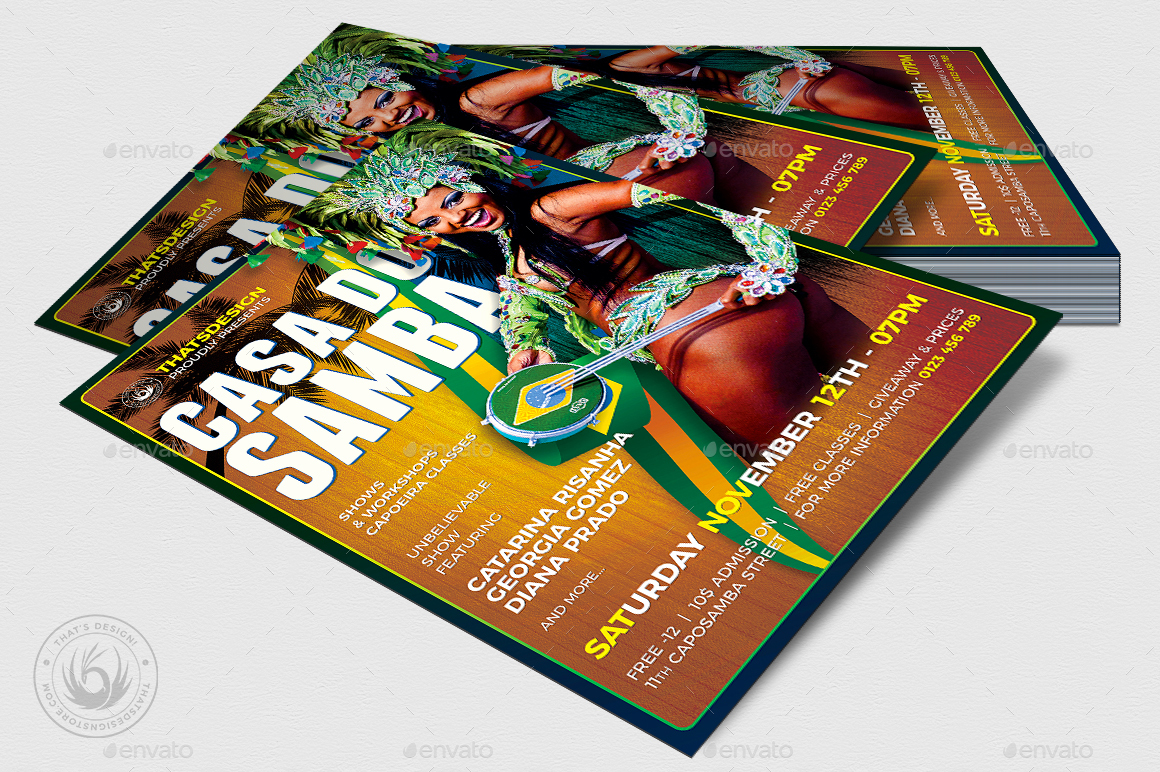 Samba Flyer Template, Print Templates | GraphicRiver