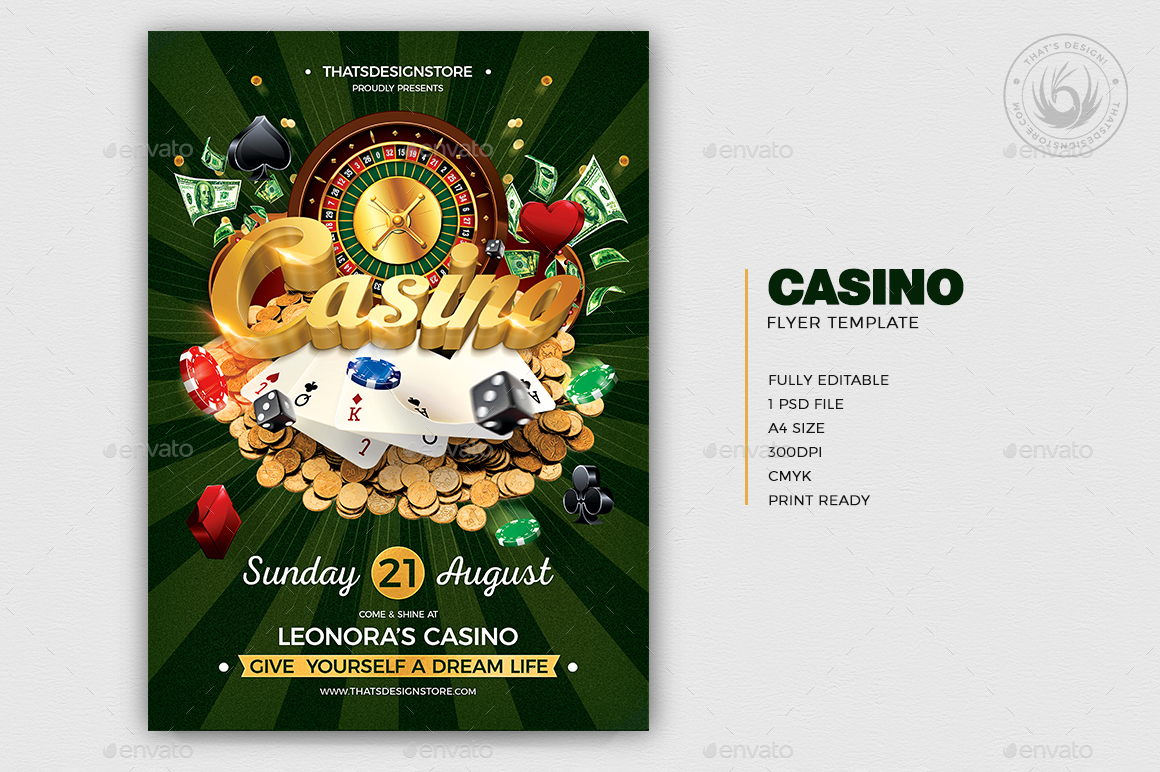 Casino Flyer Template V1, Print Templates | GraphicRiver