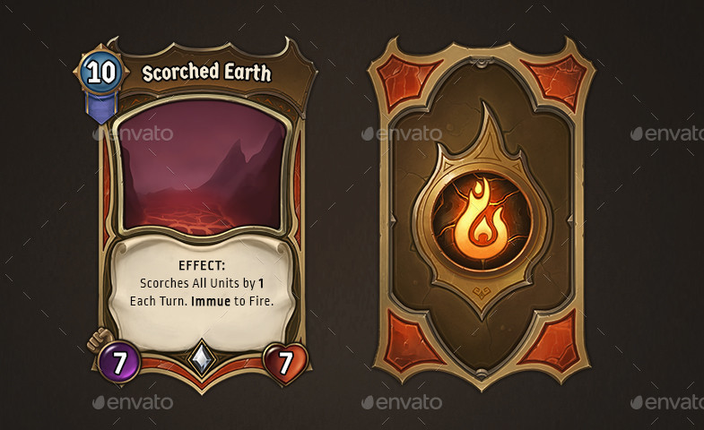 Elemental Card - Fire, Game Assets | GraphicRiver