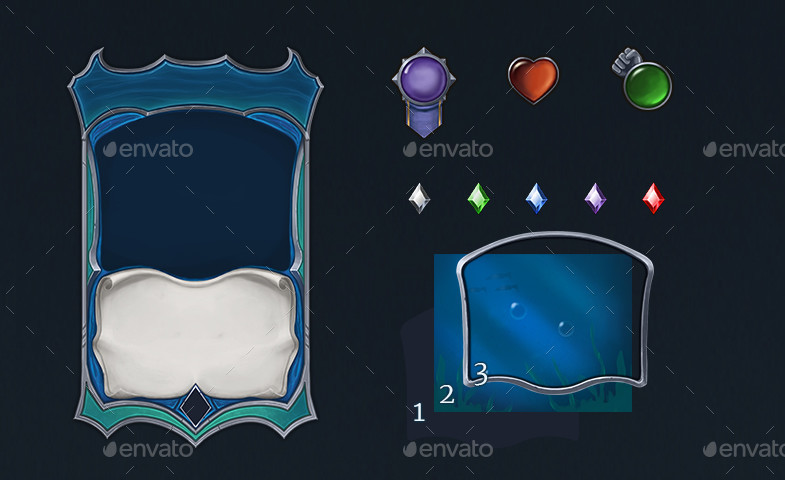 Elemental Card - Water, Game Assets | GraphicRiver