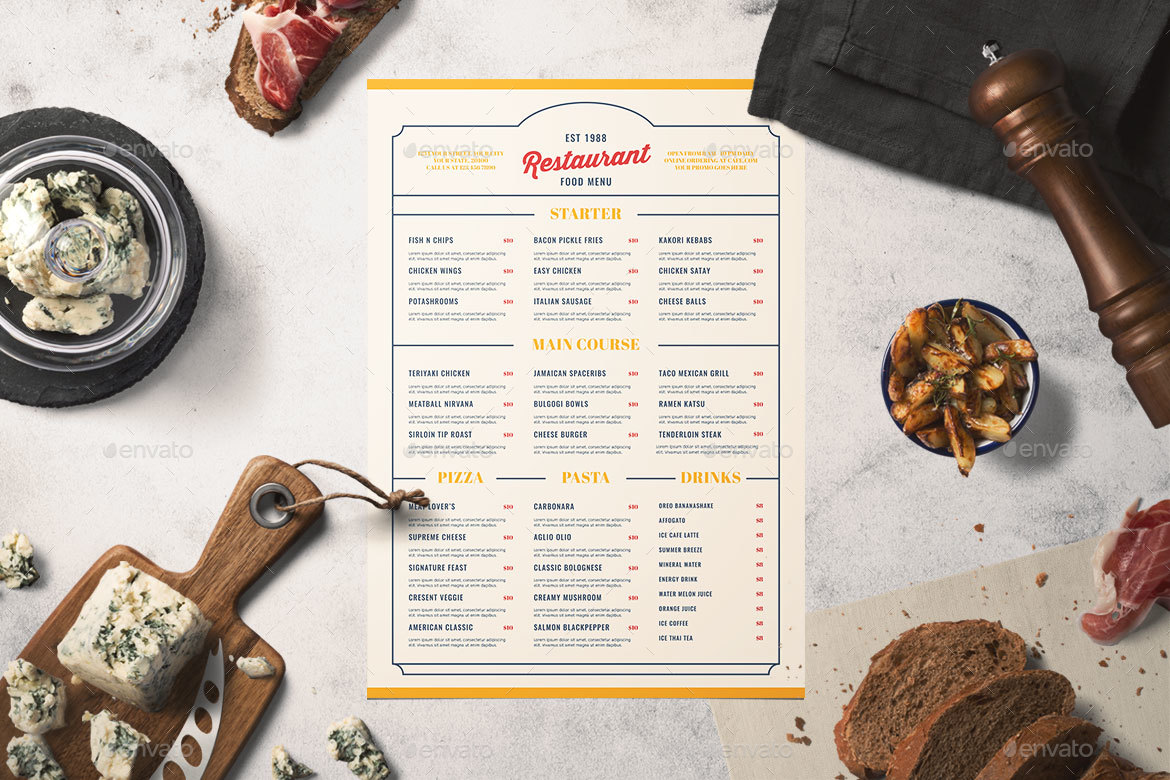 Modern Food Menu, Print Templates | GraphicRiver