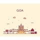 Goa Skyline India Vector Illustration Linear Style, Vectors | GraphicRiver