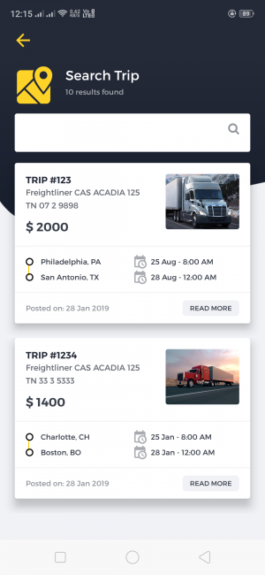Logi Truck React Native Theme by 3RTechy | CodeCanyon
