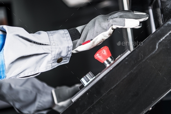 Emergency Machine Stop Stock Photo by duallogic | PhotoDune