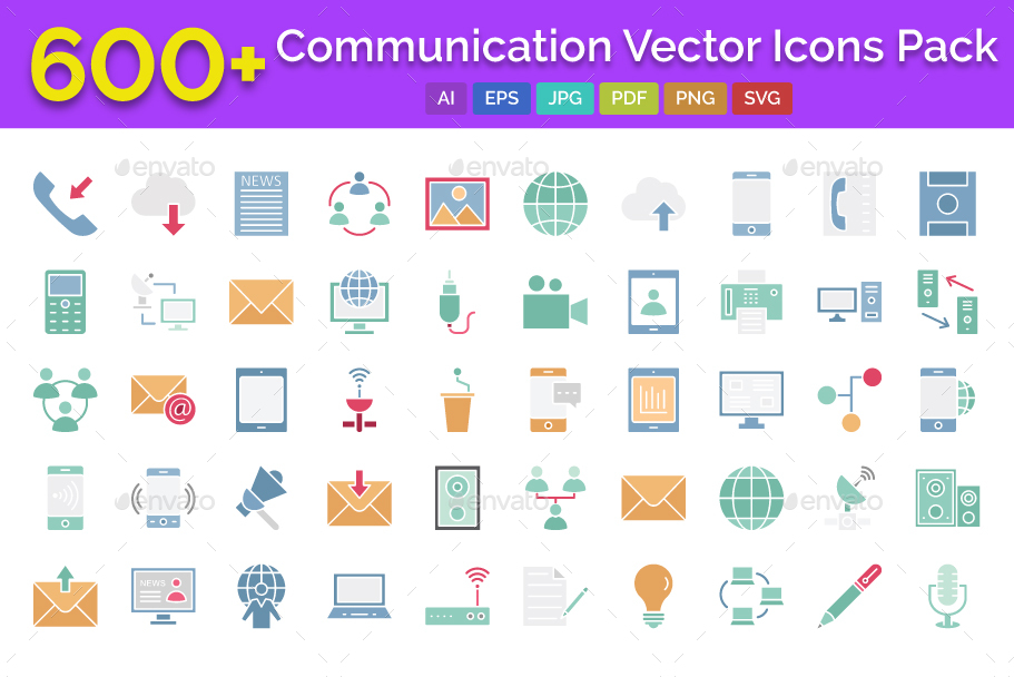 600+ Communication Vector Icons Pack, Icons | GraphicRiver