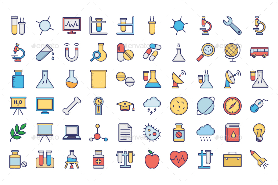 1400+ Science Vector Icons Pack, Icons | GraphicRiver