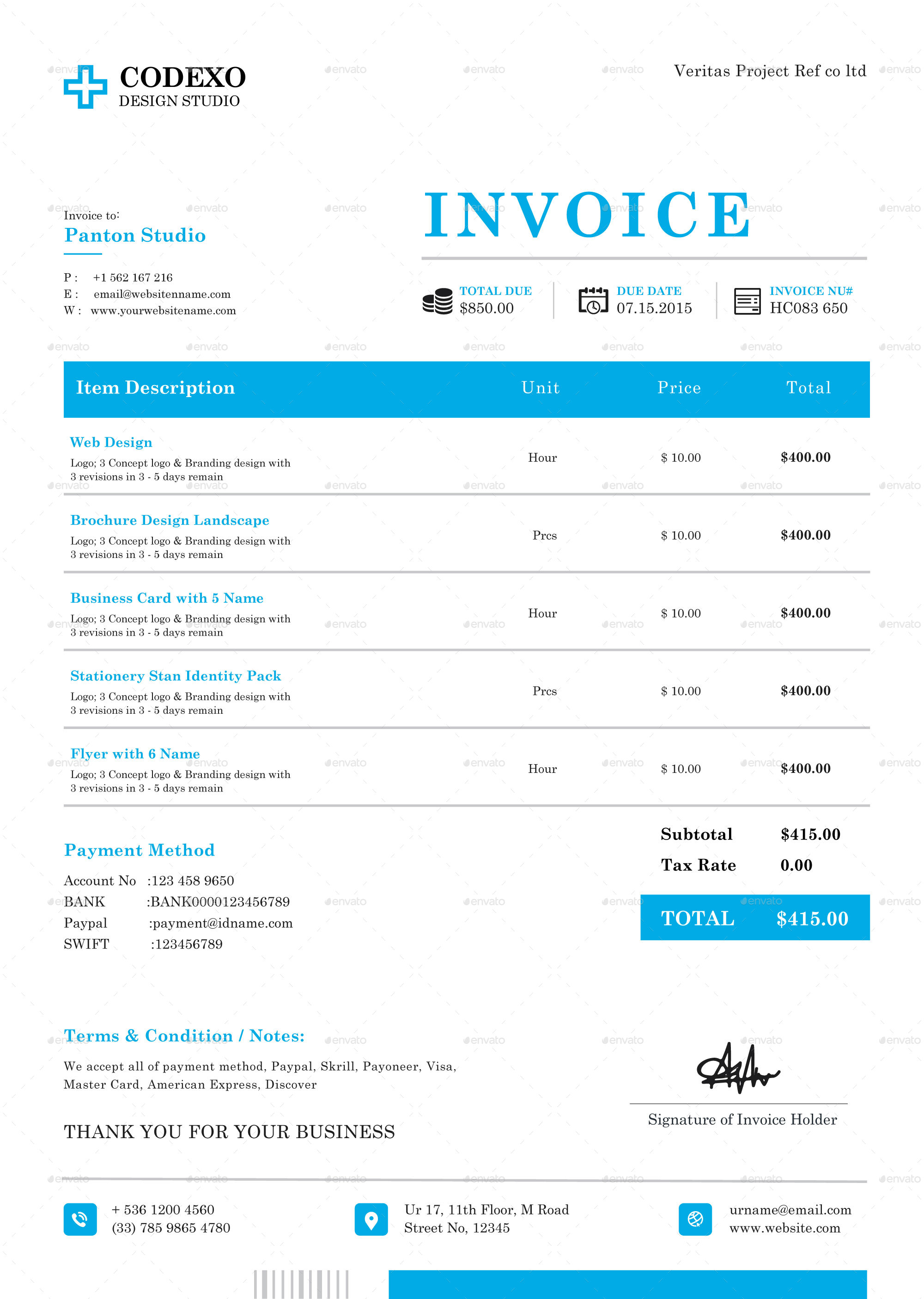 Invoice Bundle, Print Templates | GraphicRiver