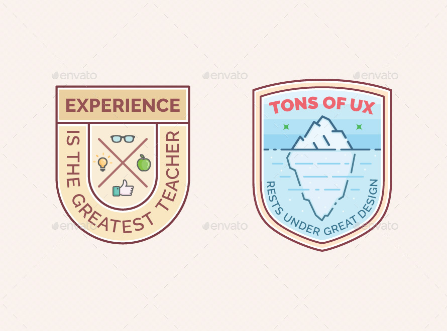 UX Workflow - Badges Filled Version, Web Elements | GraphicRiver