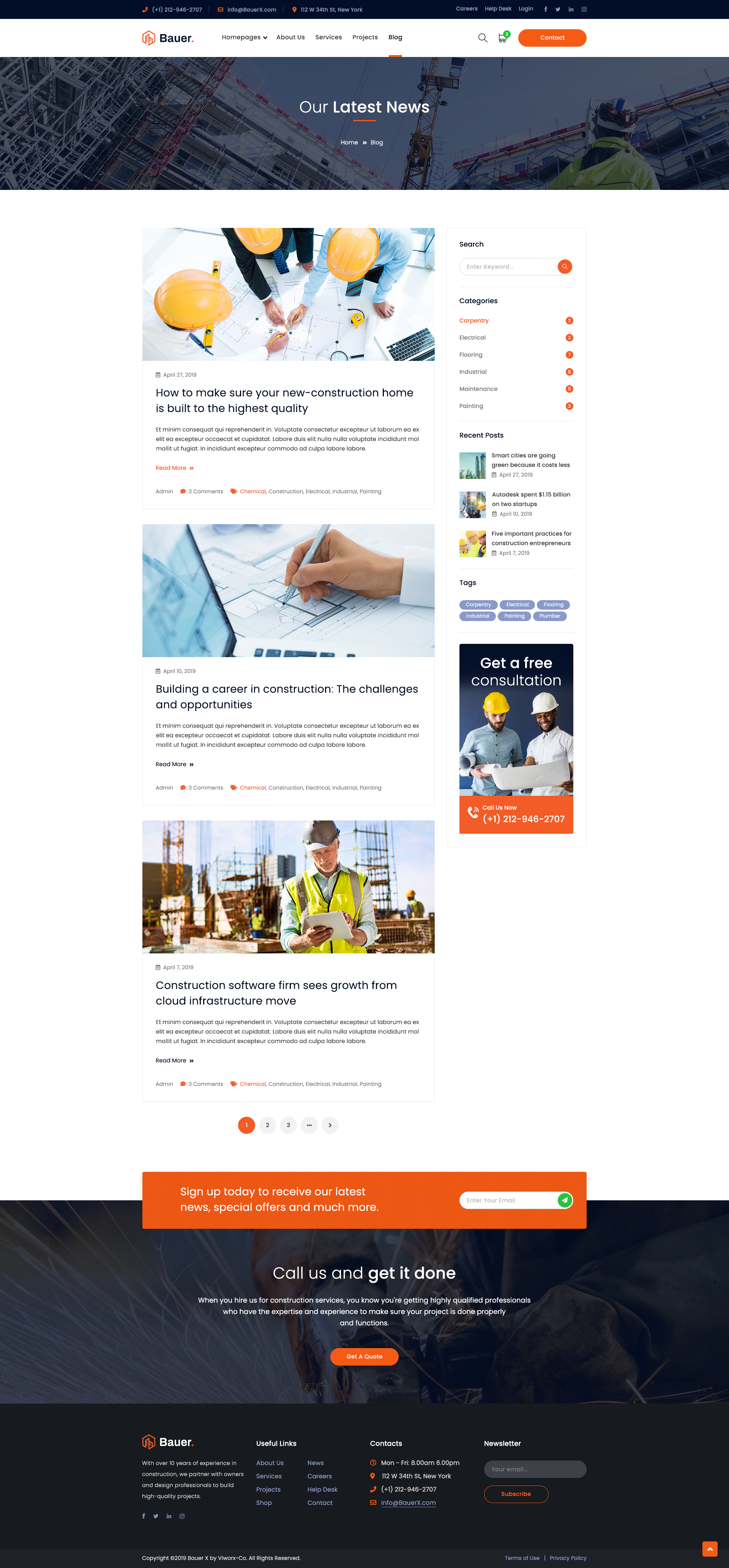 Bauer - Construction PSD Template by viworx-co | ThemeForest