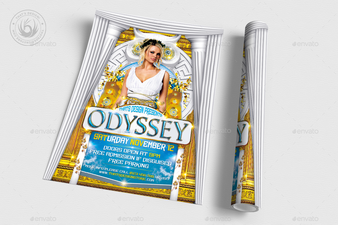 Greek Party Flyer Template, Print Templates | GraphicRiver