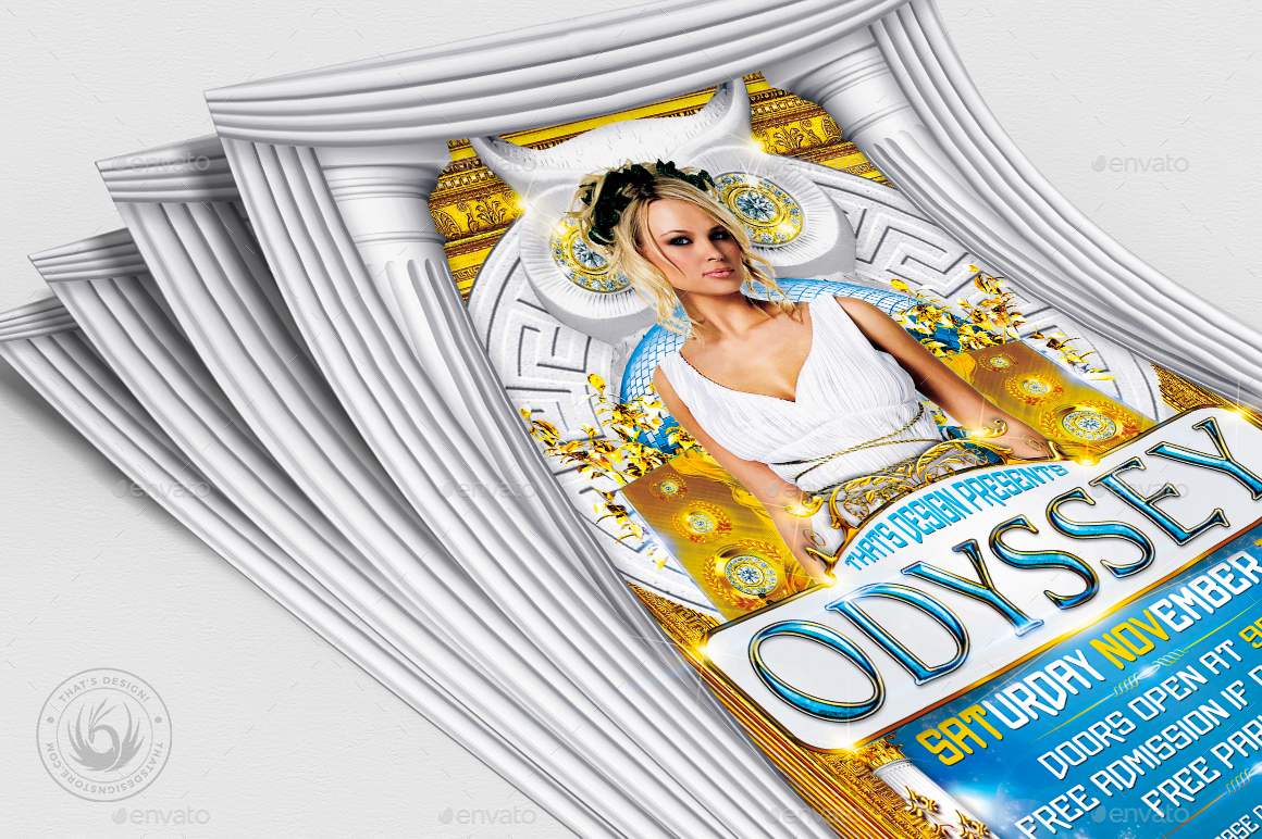 Greek Party Flyer Template, Print Templates | GraphicRiver