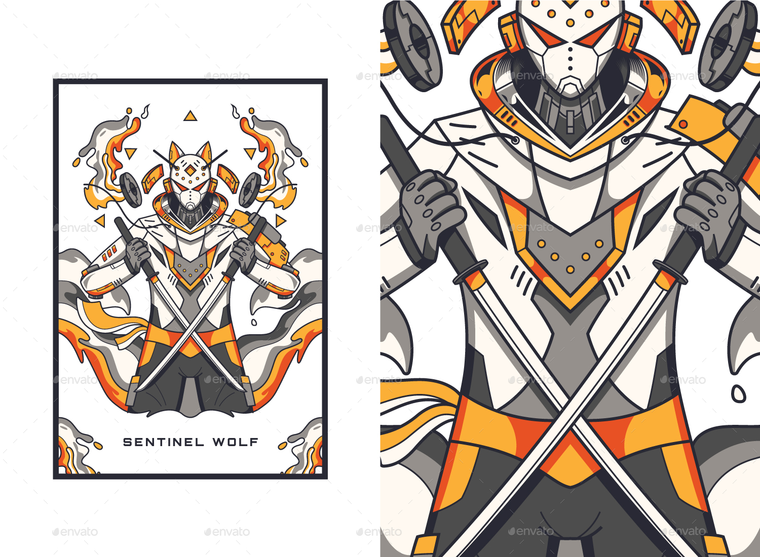 Sentinel Wolf T-Shirt Design, T-Shirts | GraphicRiver