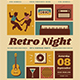 Retro Night Event Flyer, Print Templates | GraphicRiver