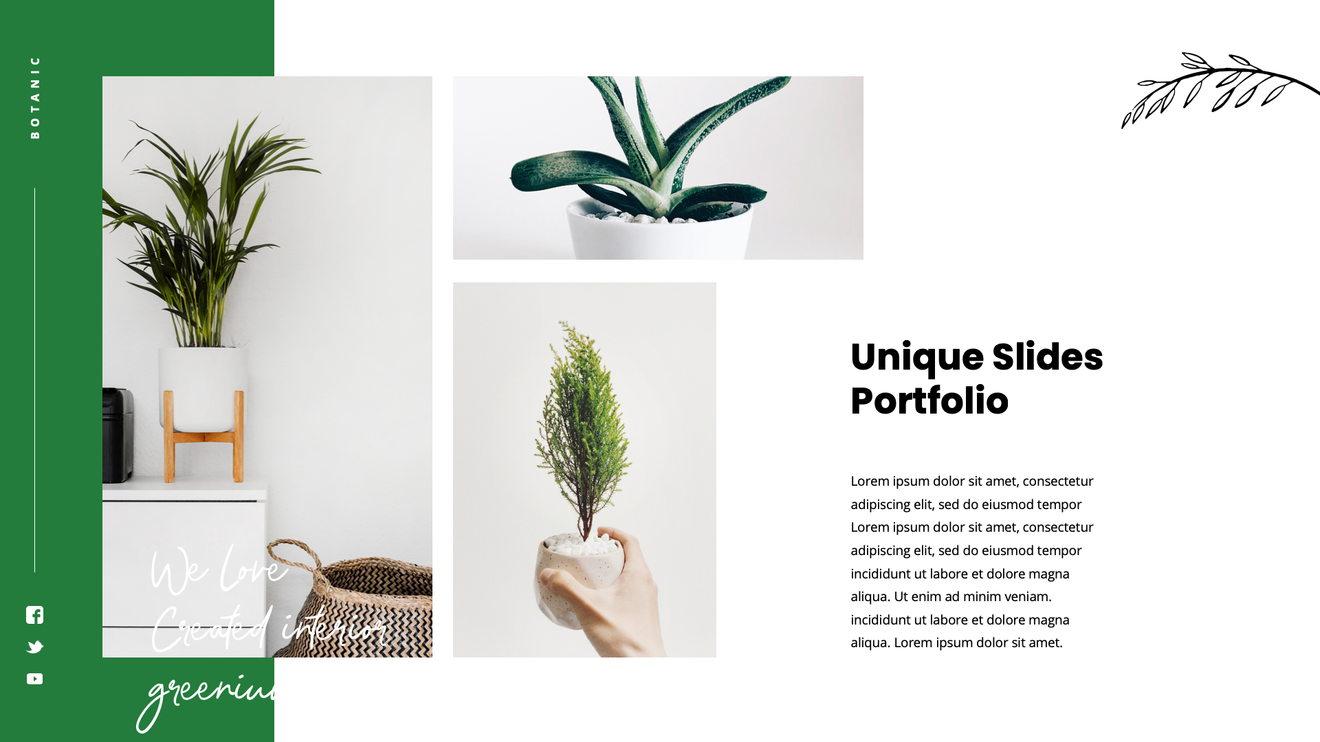 Green Plantation - Botanic & Tropical Google Slides Template ...