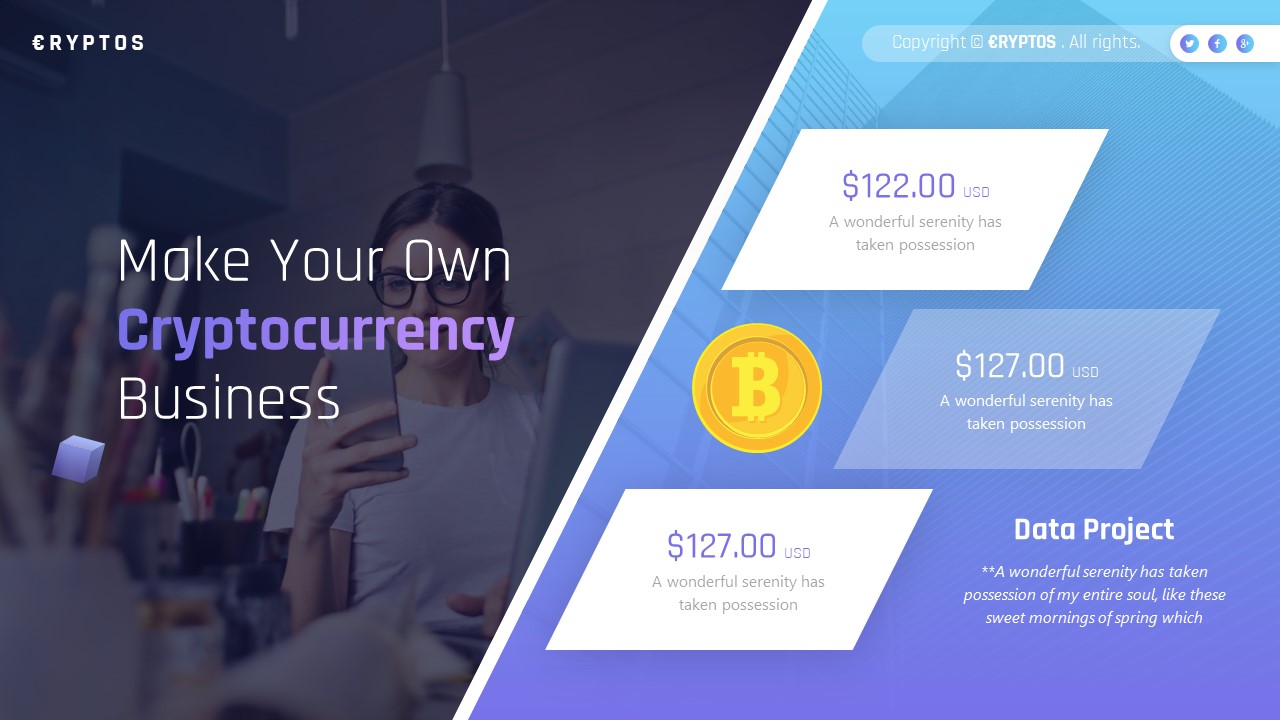 Cryptos - Crypto Currency PowerPoint Template, Presentation Templates