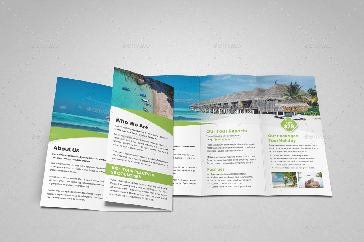 Travel Resort Trifold Brochure Design v1, Print Templates | GraphicRiver