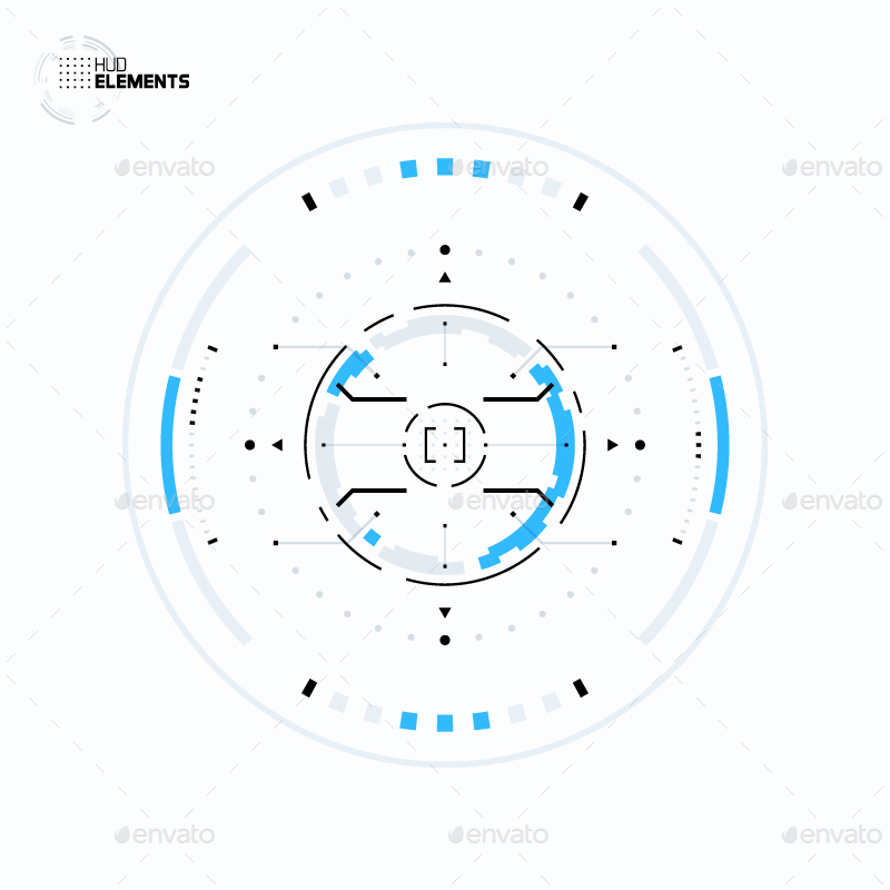 10 HUD Circle Elements, Vectors | GraphicRiver