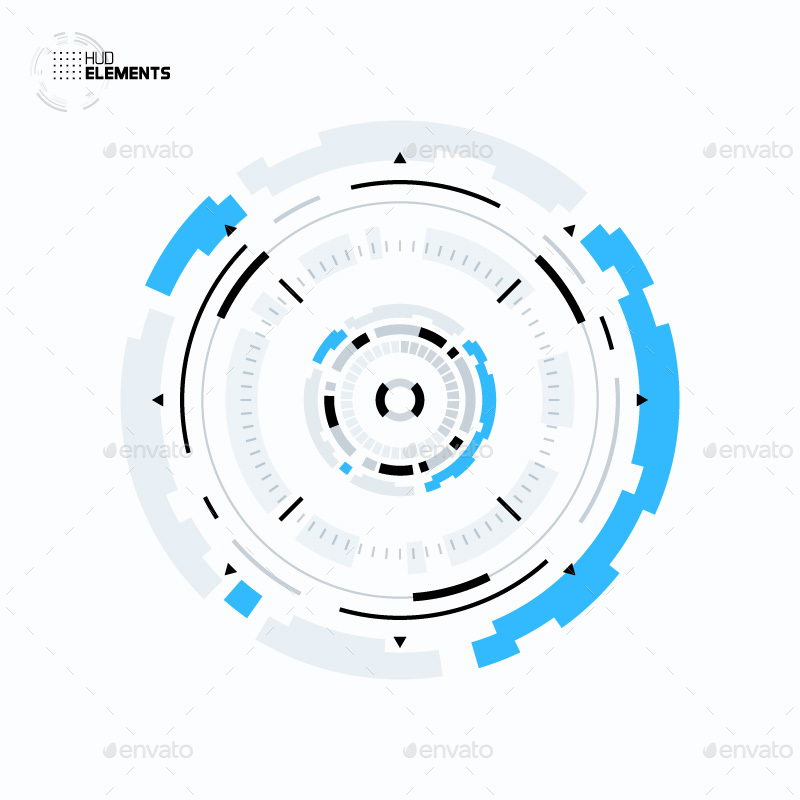 10 Hud Circle Elements, Vectors | GraphicRiver
