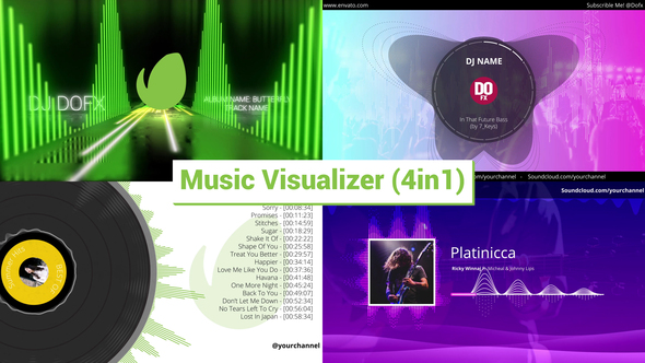 Audio React Music Visualizer (4in1), After Effects Project Files ...