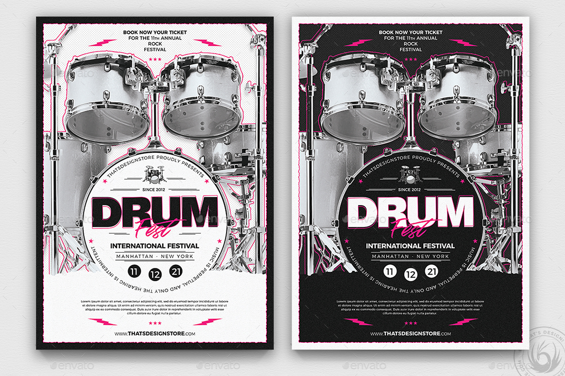 Drum Fest Flyer Template, Print Templates | GraphicRiver
