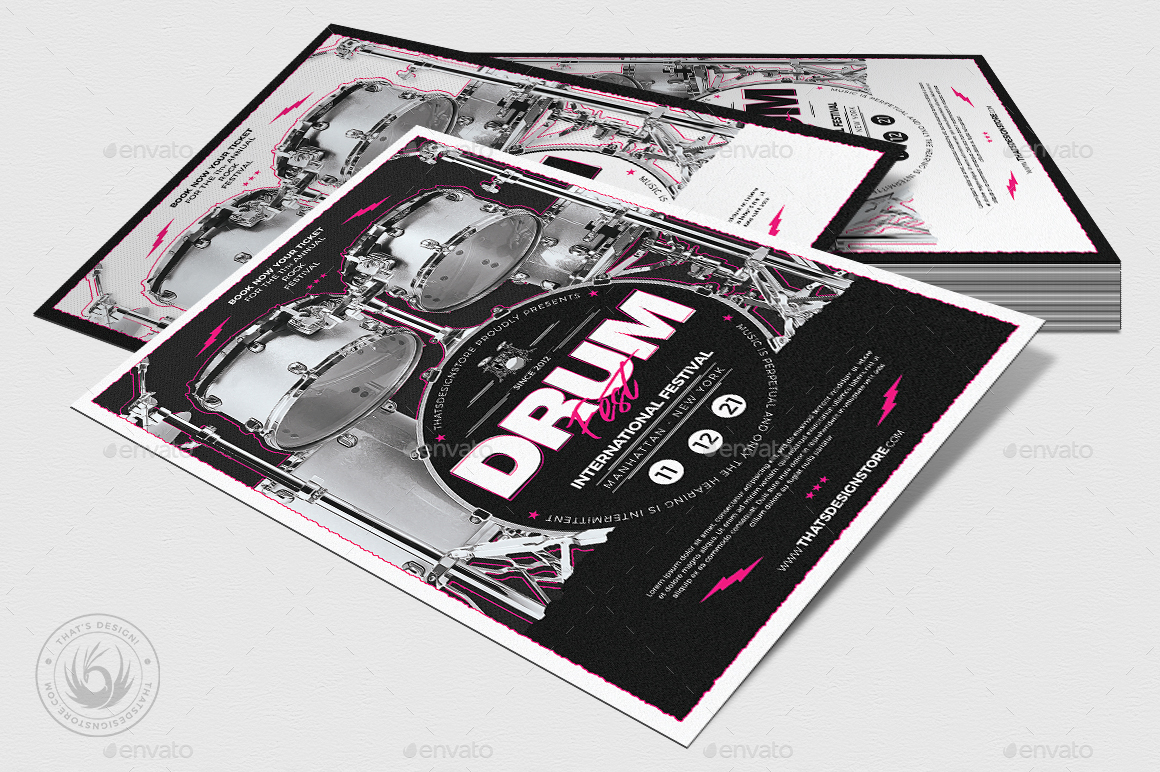 Drum Fest Flyer Template, Print Templates | GraphicRiver